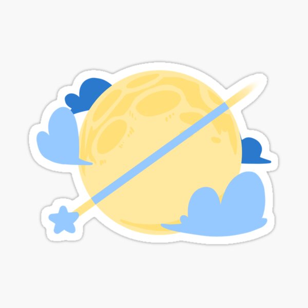 "Shooting Star Moon" Sticker for Sale by kaitoryn | Redbubble