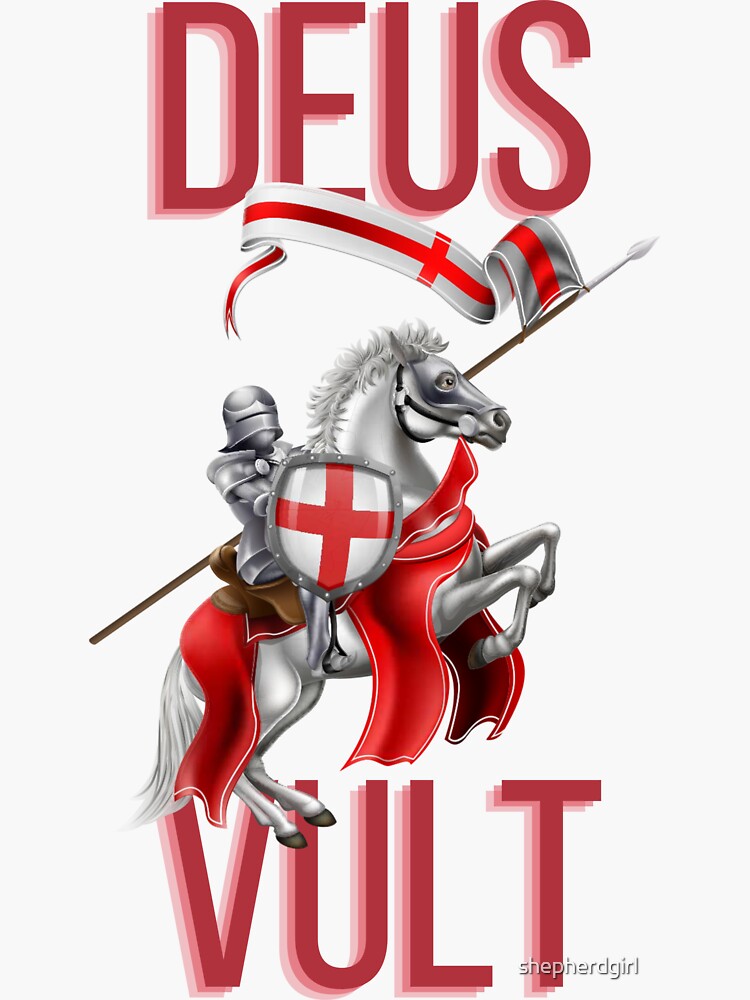 "Deus Vult" Sticker for Sale by shepherdgirl | Redbubble