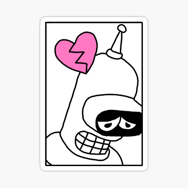 "Sad Bender" Sticker for Sale by Dzejna-oli | Redbubble