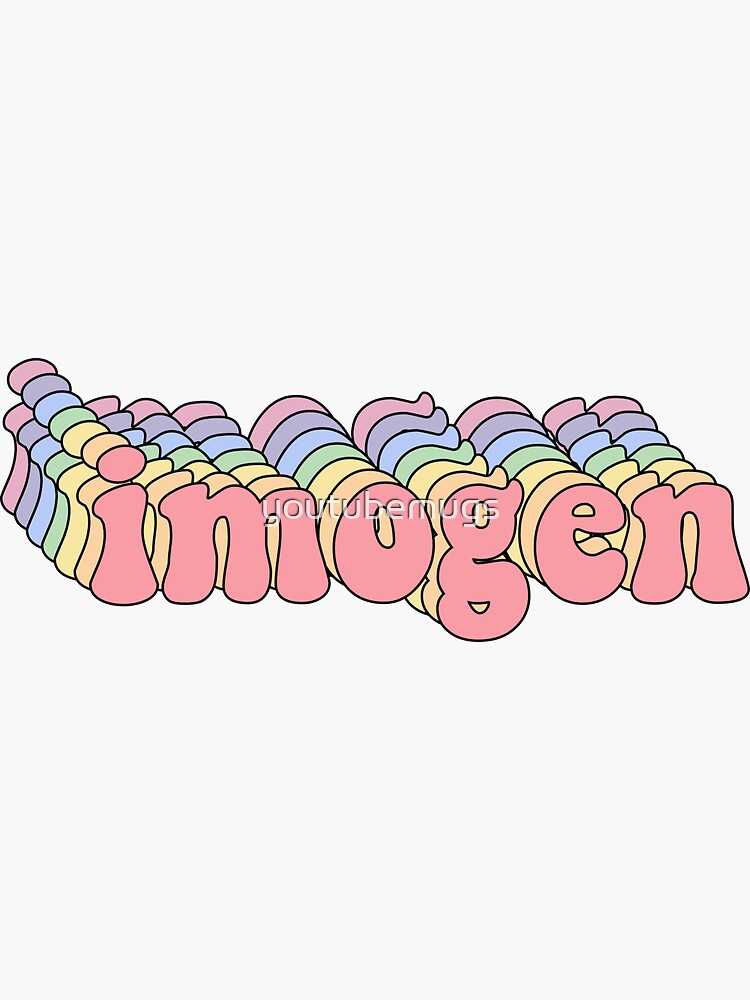 "imogen name sticker" Sticker for Sale by youtubemugs | Redbubble