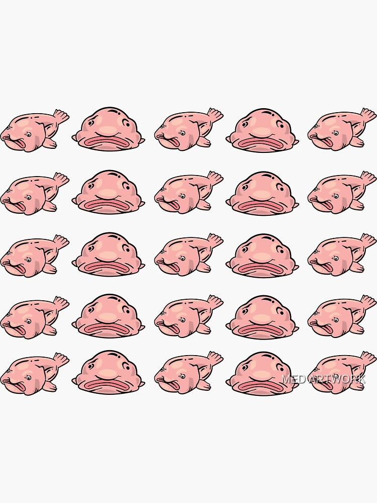 "Blobfish Pattern" Sticker for Sale by Mohamedhadim | Redbubble