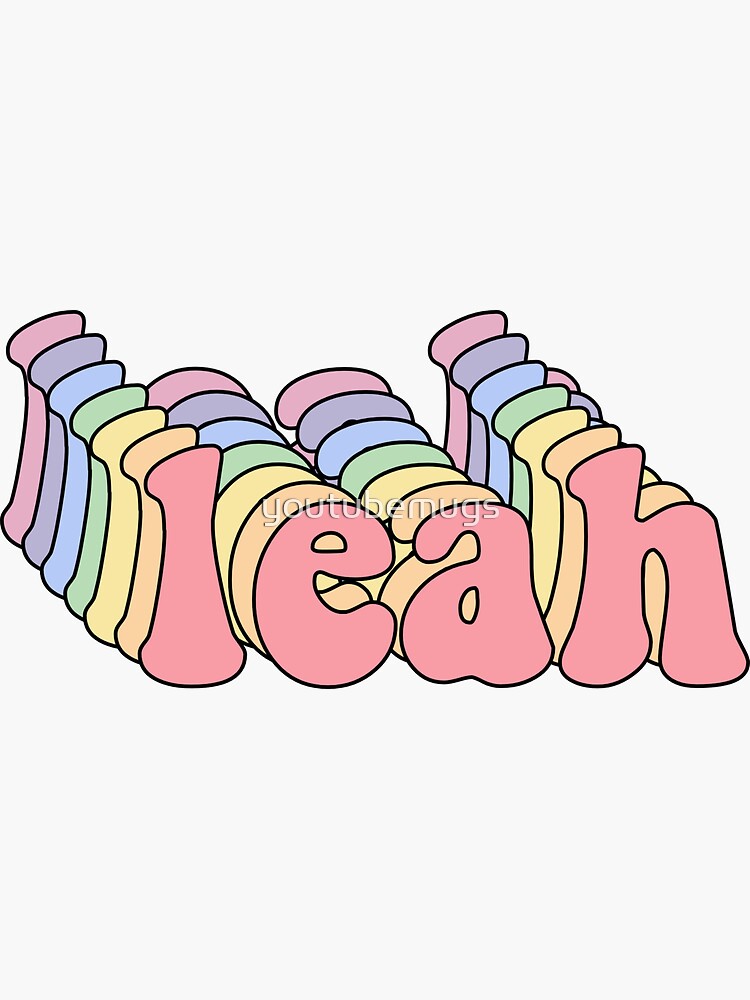 "leah name sticker" Sticker for Sale by youtubemugs | Redbubble