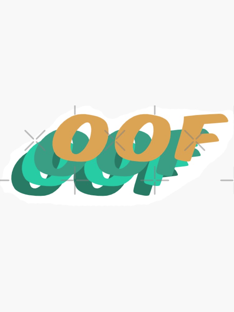 "OOF in blue and brown with white background" Sticker for Sale by ...