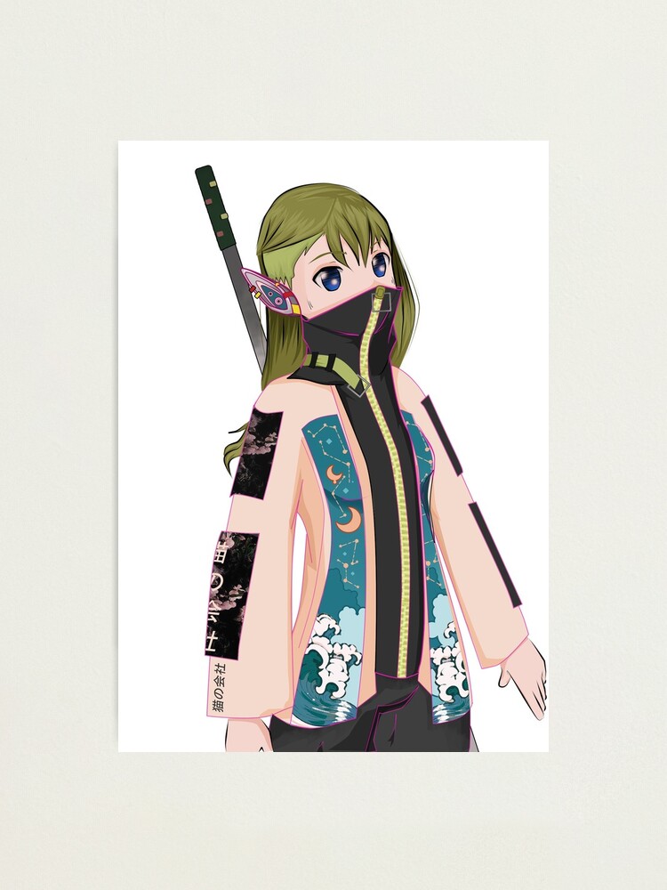 "Cute Techwear Anime Girl AestheticHypebeast" Photographic Print for ...