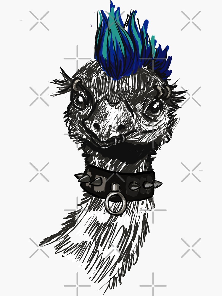 "Punk Emu Design" Sticker by Bogwitch-Art | Redbubble
