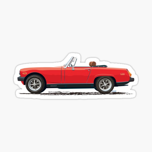 "Carmine Red US spec Midget 1500" Sticker by Bigs66 | Redbubble