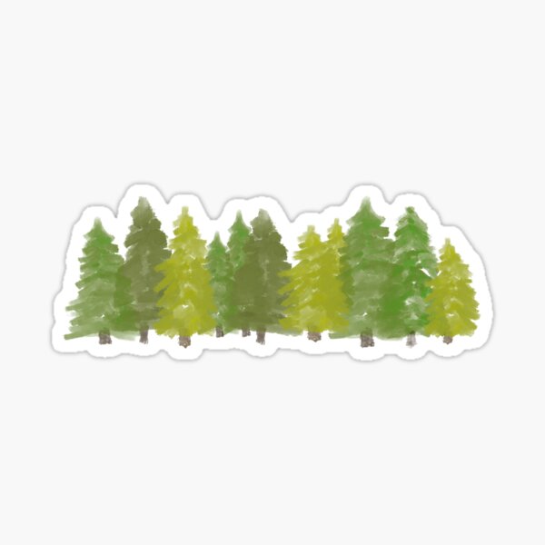 "Forest Trees Sticker" Sticker by balloonbreath | Redbubble