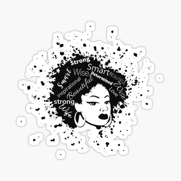 "Afro typography woman silhouette " Sticker by CarterAndCo | Redbubble