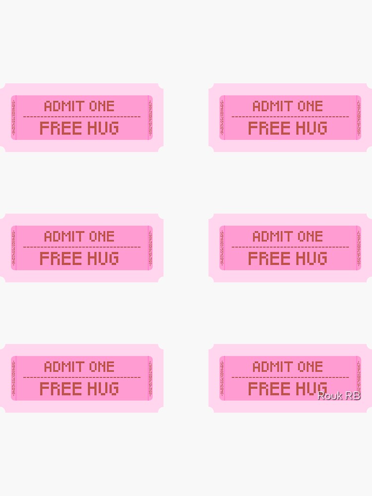" Free hug ticket sticker pack" Sticker for Sale by jesus-rub03 | Redbubble
