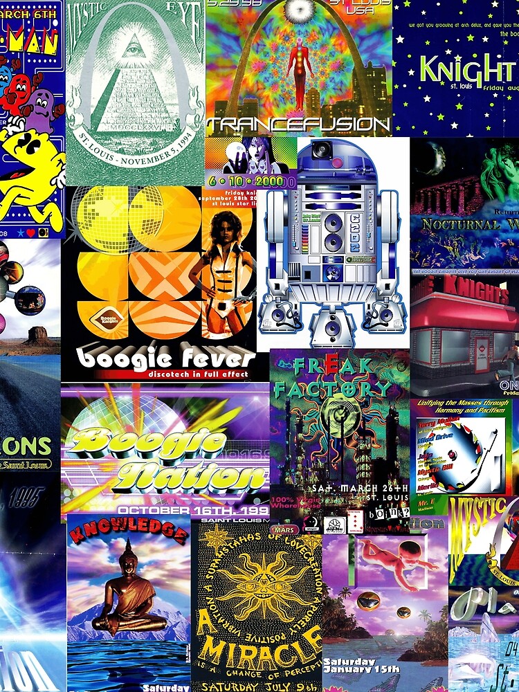 "90's Rave Flyers" T-shirt for Sale by kandycoded | Redbubble | rave ...