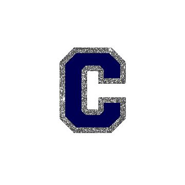 "silver and navy varsity letter C" Sticker for Sale by byleahwithlove ...