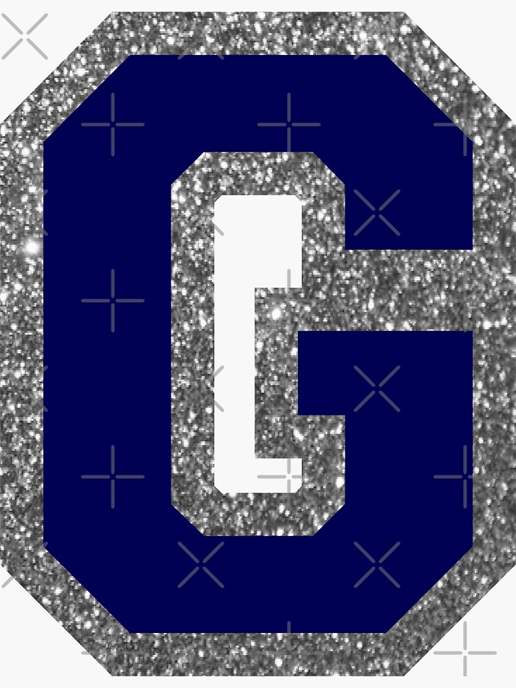 "silver and navy varsity letter G" Sticker for Sale by byleahwithlove ...