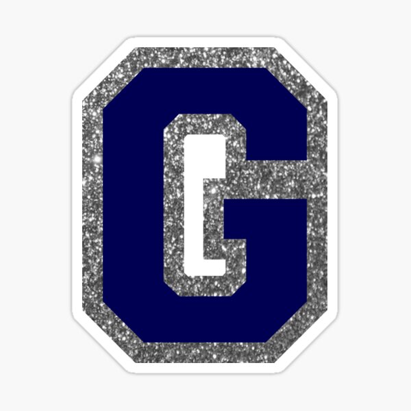 "silver and navy varsity letter G" Sticker for Sale by byleahwithlove ...