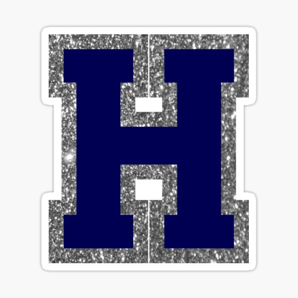 "silver and navy varsity letter H" Sticker for Sale by byleahwithlove ...