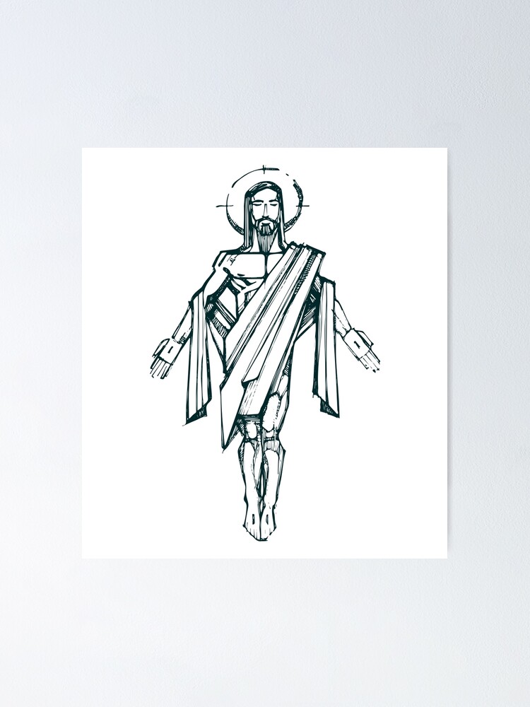 "Jesus Christ Resurrection drawing" Poster for Sale by Bernardo ...