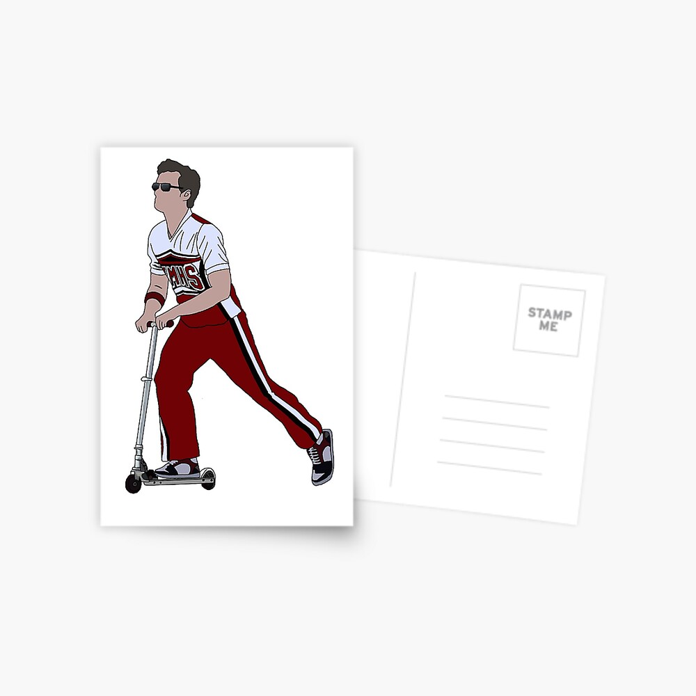 "Chris Colfer scooter drawing" Sticker for Sale by Beckyy812x | Redbubble