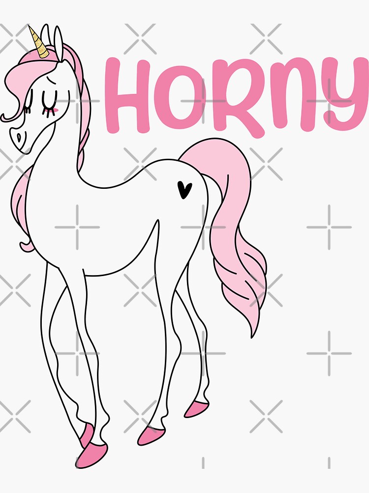 "Horny Unicorn" Sticker for Sale by CassieG00 | Redbubble