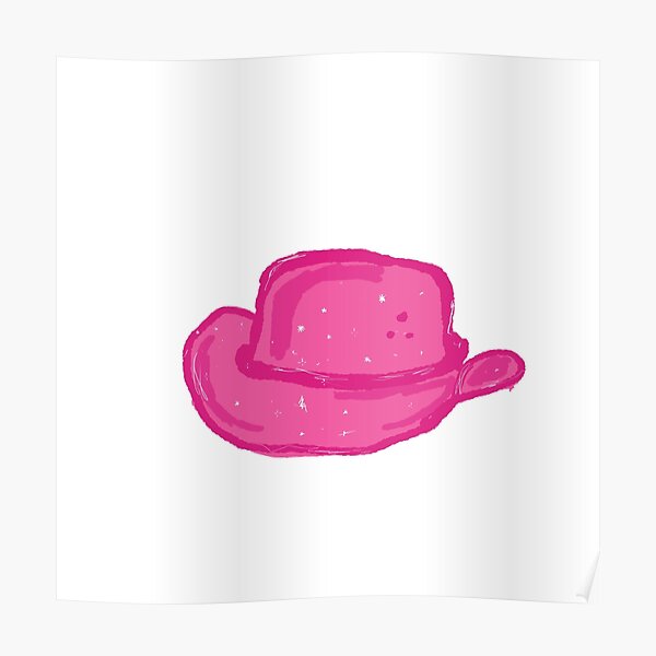 "Bright pink cowboy hat" Poster for Sale by chubbyberry | Redbubble