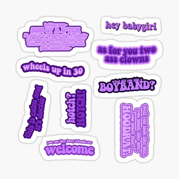 "purple quote pack *purchase size large*" Sticker for Sale by emj0907 ...
