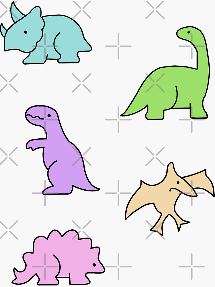 "Mini Dinosaur Doodle Sticker Pack" Sticker for Sale by zoeyyyrose ...
