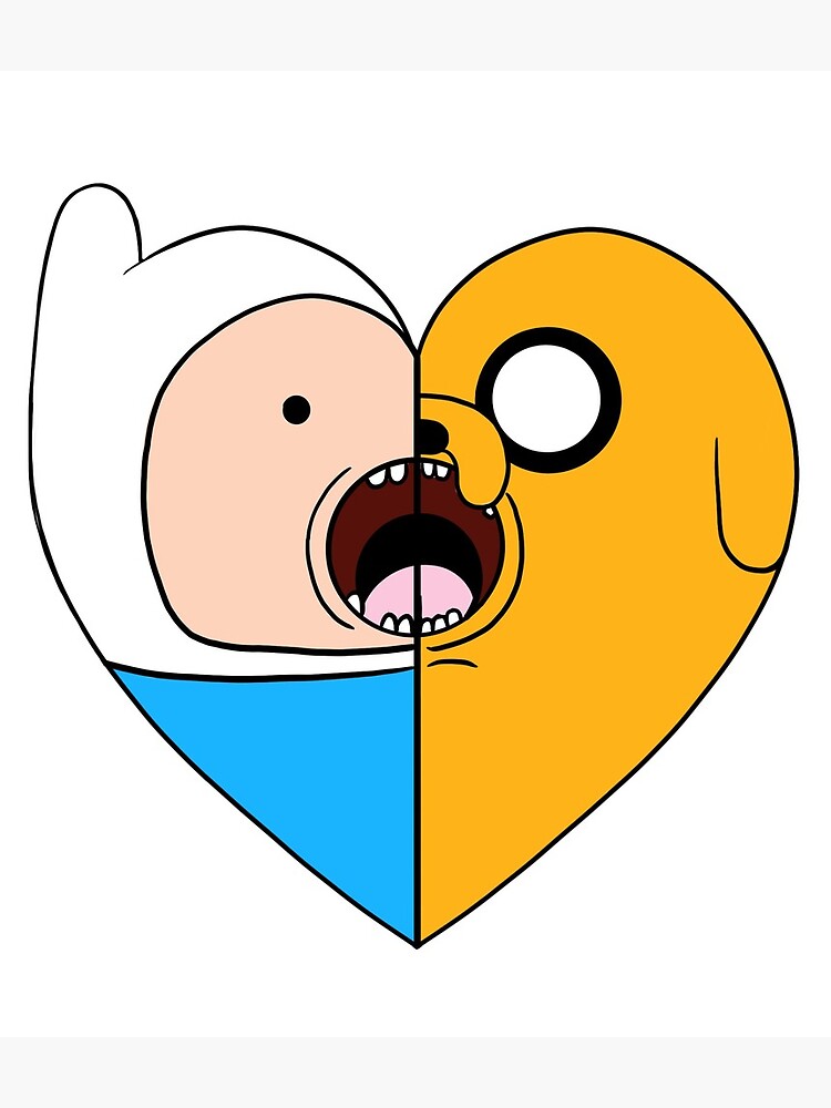 "Finn and Jake Heart" Poster by BlackCrowArt | Redbubble