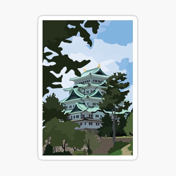 "Nagoya Castle" Sticker by RagingGoldfish | Redbubble