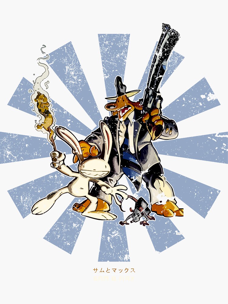 "Sam And Max Retro Japanese" Sticker for Sale by Nova5 | Redbubble