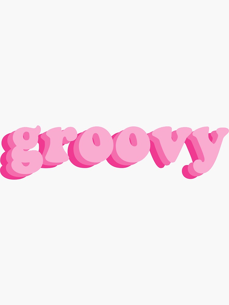 "Pink Groovy Sticker" Sticker for Sale by Oliviakazz | Redbubble