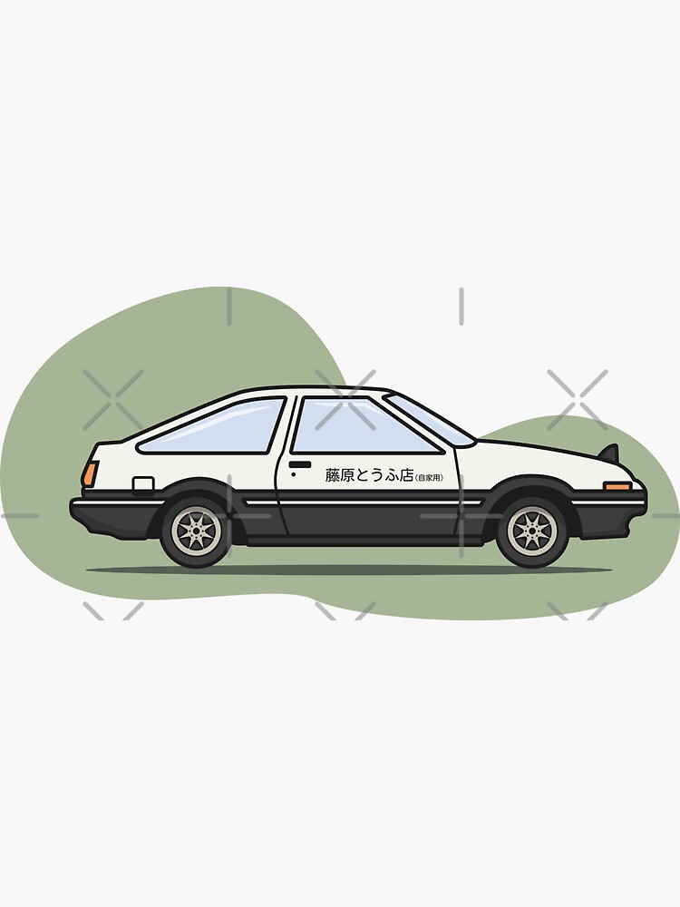 "Ae86 - Initial D" Sticker by OgyDesign | Redbubble