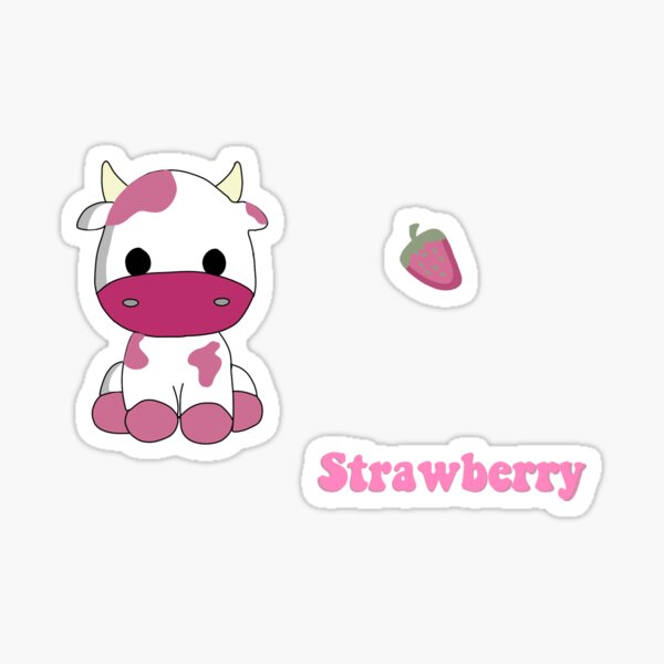 "Strawberry cow sticker pack" Sticker by ShopGemStickers | Redbubble
