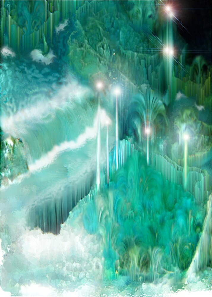 "Waterfalls through Crystal Mountain Labyrinth" by jeannius | Redbubble
