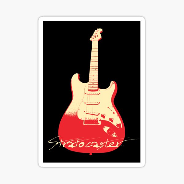"Rustic Red Electric Guitar - S07" Sticker for Sale by QuarterMoon ...
