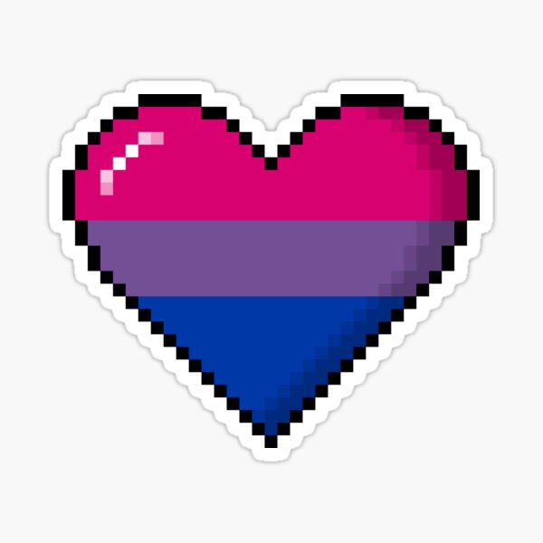 "Bisexual Pride 8-Bit Pixel Heart" Sticker for Sale by valador | Redbubble
