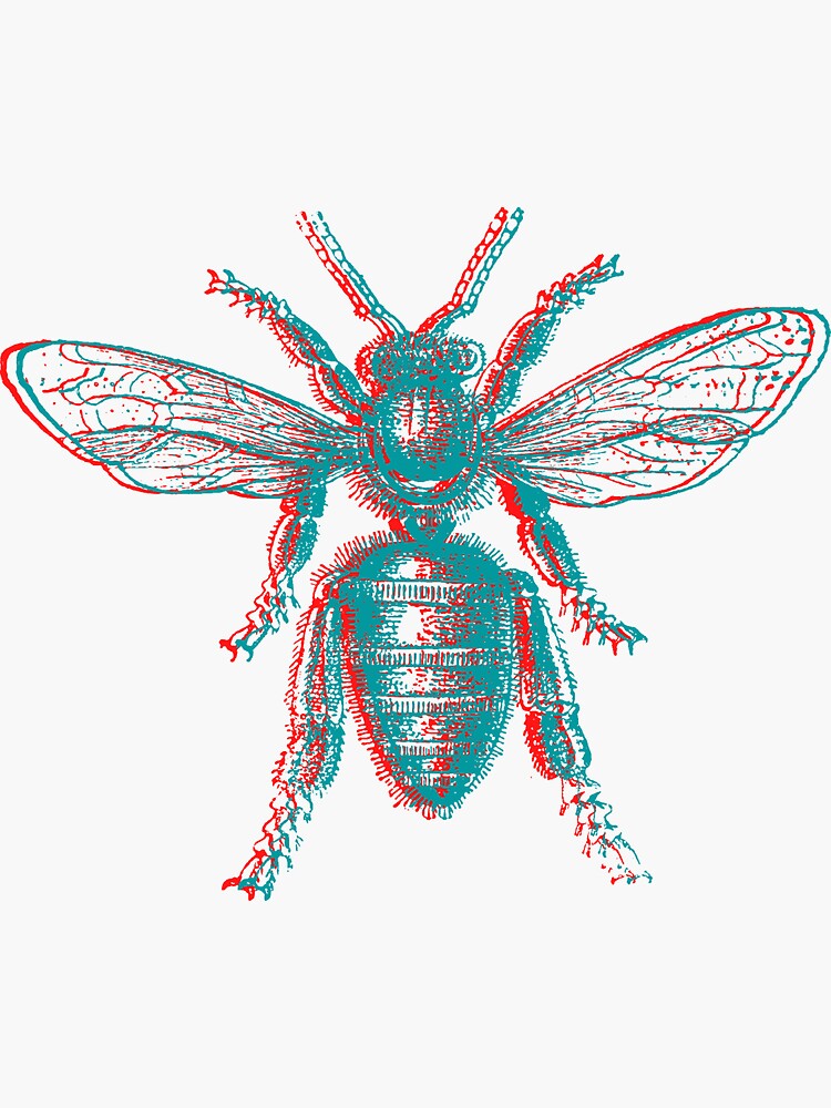 "trippy bee" Sticker for Sale by la-smoothie | Redbubble
