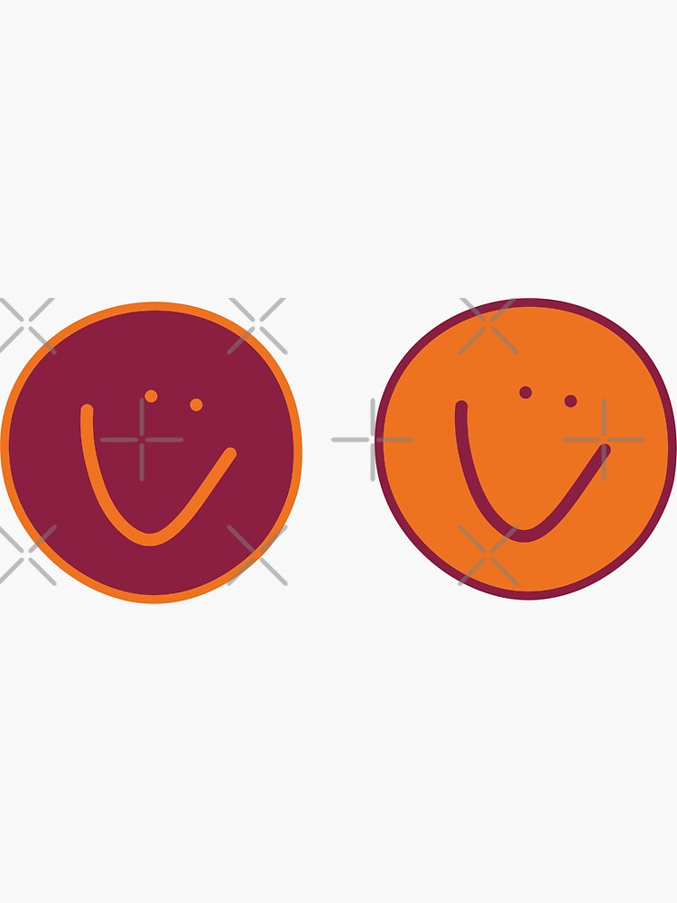 "vt colored smiley face sticker set" Sticker for Sale by scribblesbysar ...