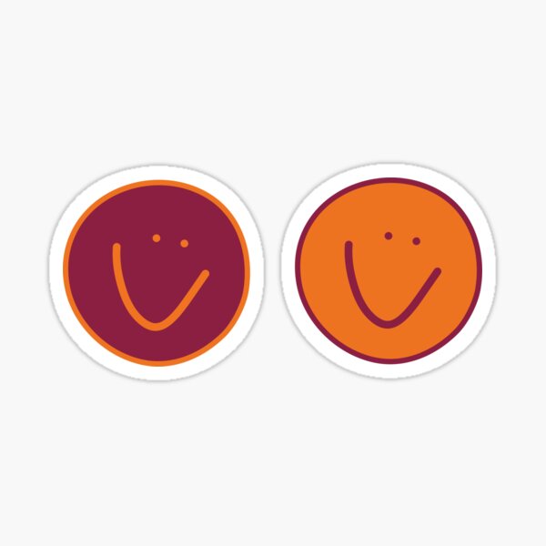 "vt colored smiley face sticker set" Sticker for Sale by scribblesbysar ...