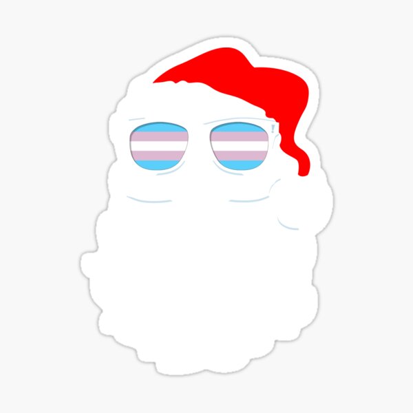 "Santa Claus Transgender Pride Flag Sunglasses" Sticker for Sale by ...