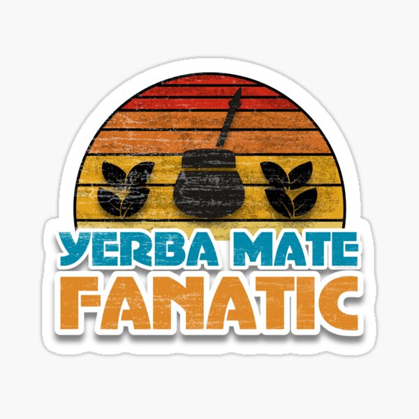 "Yerba Mate Drink Fanatic Retro Sunset ( Original Design )" Sticker for ...