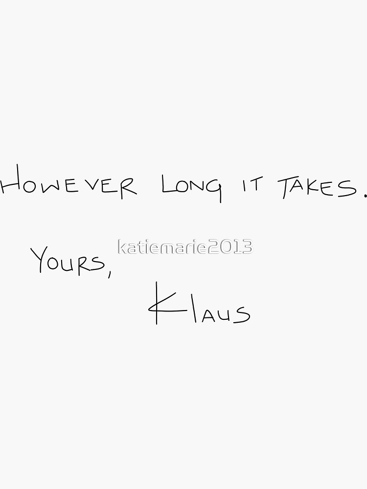 "Klaus Letter to Caroline" Sticker for Sale by katiemarie2013 | Redbubble