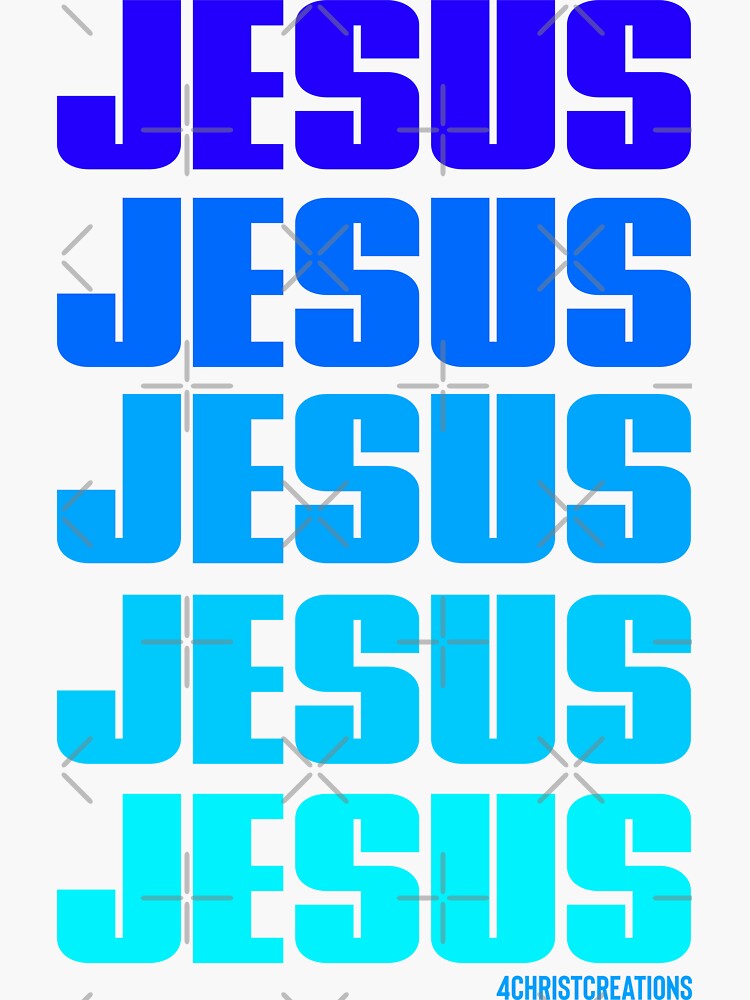 "Jesus Holy Name Blue Fade Graphic" Sticker for Sale by 4ChristCreation ...