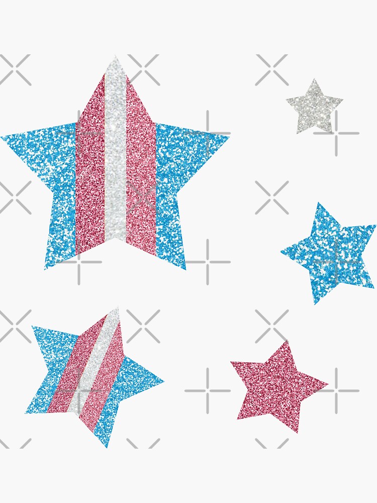 "Transgender glitter stars pack" Sticker for Sale by annieebroo | Redbubble