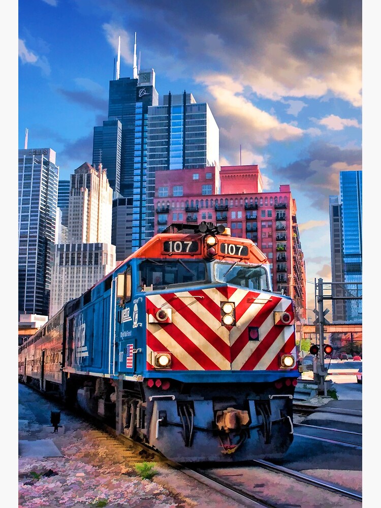 "Chicago Metra Train Downtown" Art Board Print for Sale by Christopher ...