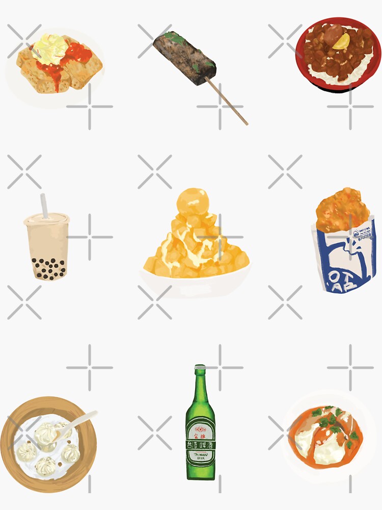 "Taiwanese Food Sticker Pack" Sticker for Sale by tartmangos | Redbubble