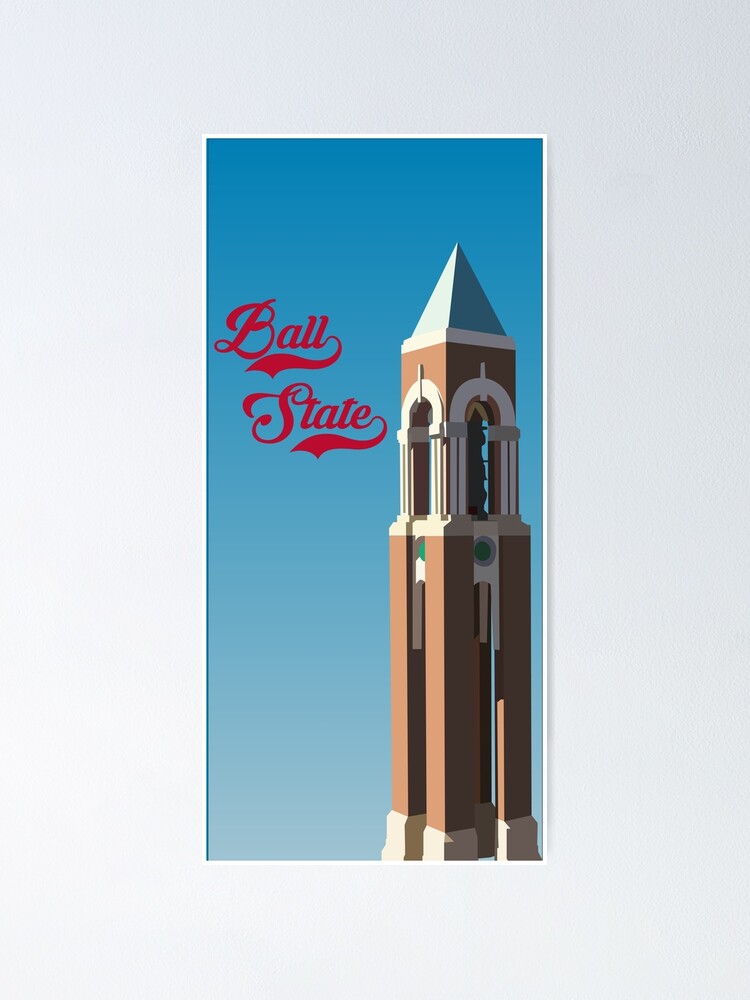 "Ball State Tower Design" Poster for Sale by Cleeean | Redbubble