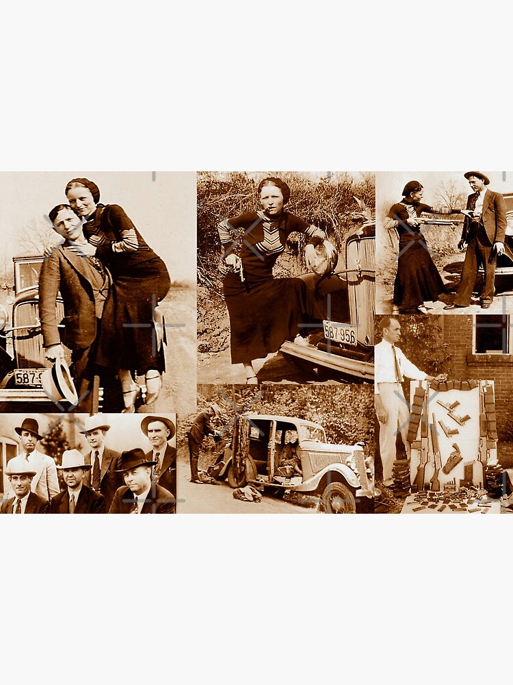 "Bonnie Parker Clyde Barrow Story Collage Sepia" Poster for Sale by ...