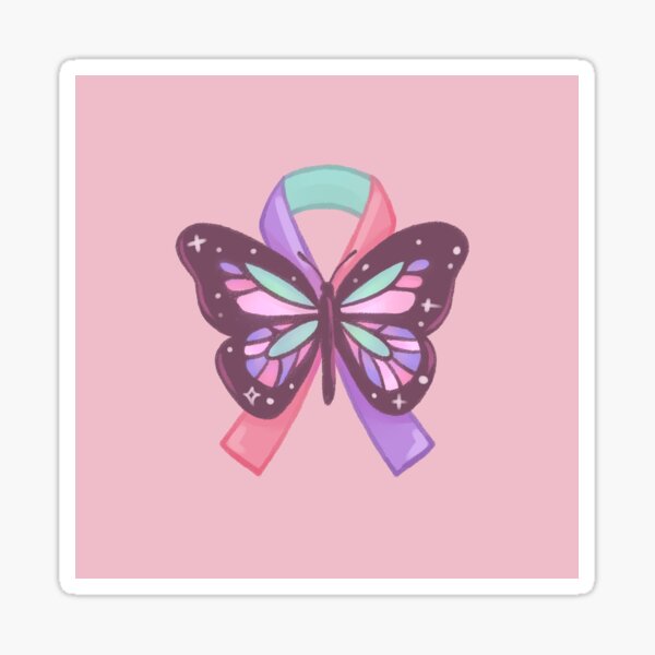 "Thyroid Cancer Butterfly" Sticker for Sale by shoplilacsky | Redbubble