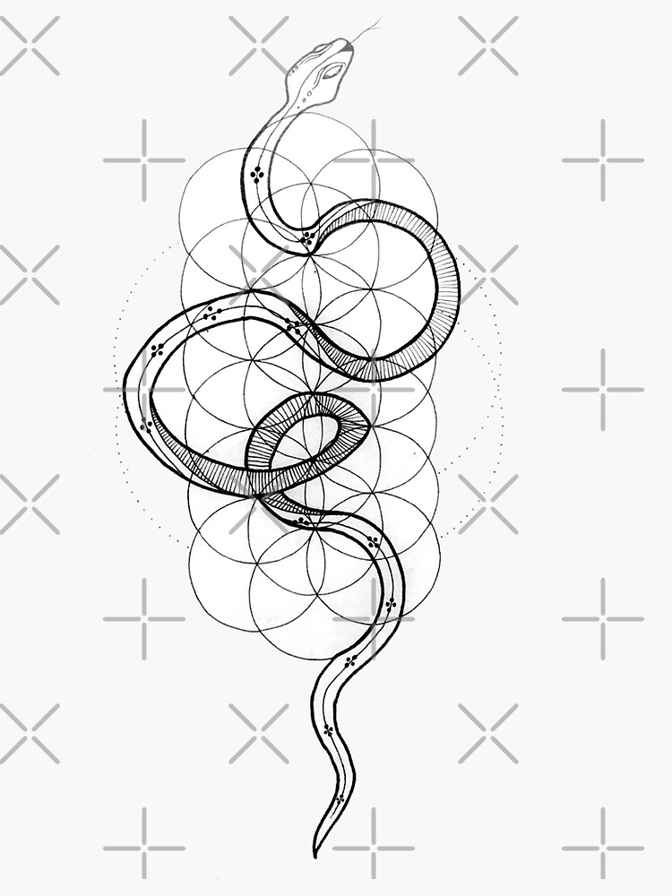 "Snake Sacred Geometry" Sticker by cocodesigns | Redbubble
