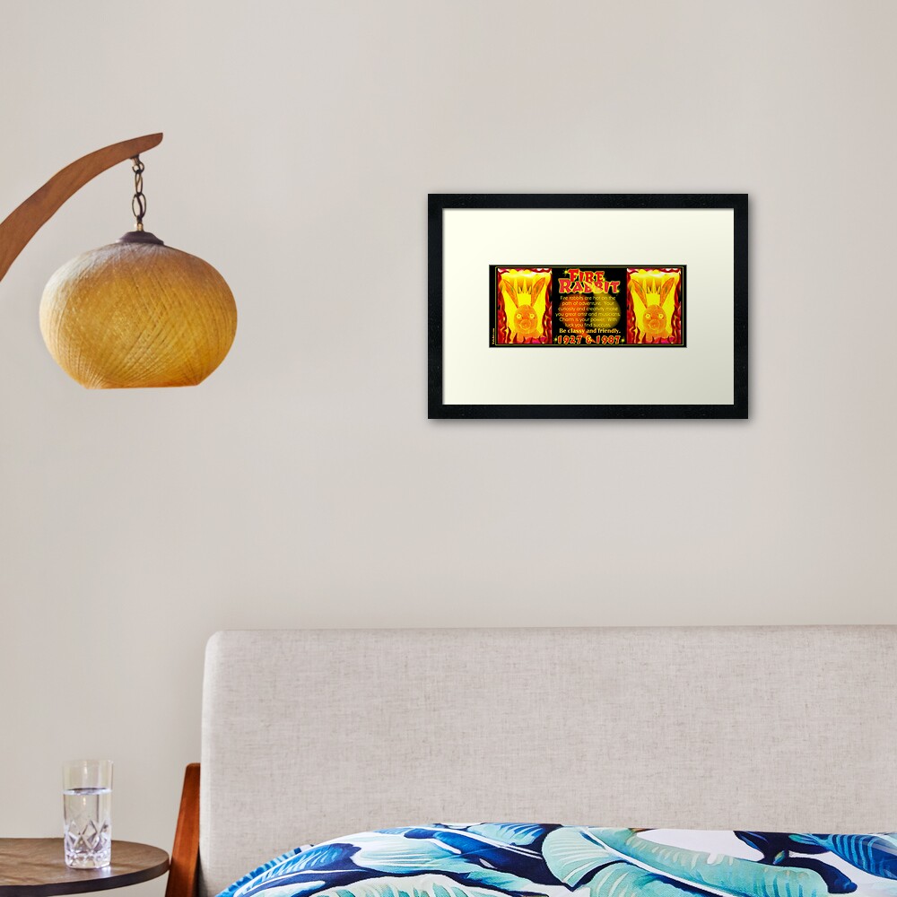 "1927 1987 Chinese zodiac born Fire rabbit by Valxart.com " Framed Art ...