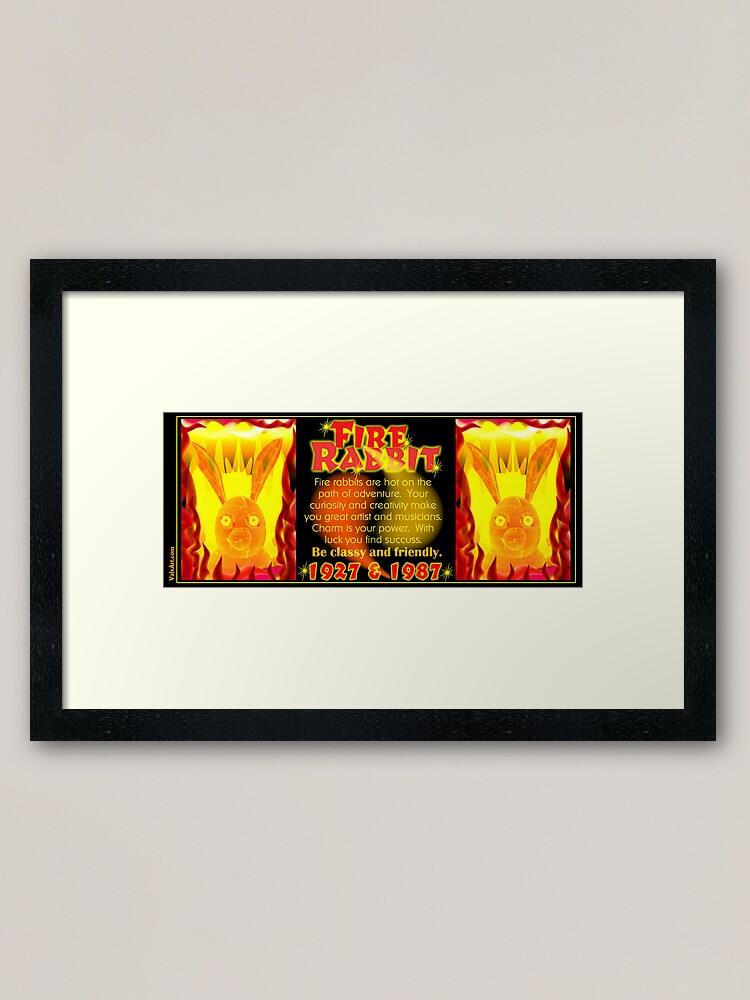 "1927 1987 Chinese zodiac born Fire rabbit by Valxart.com " Framed Art ...