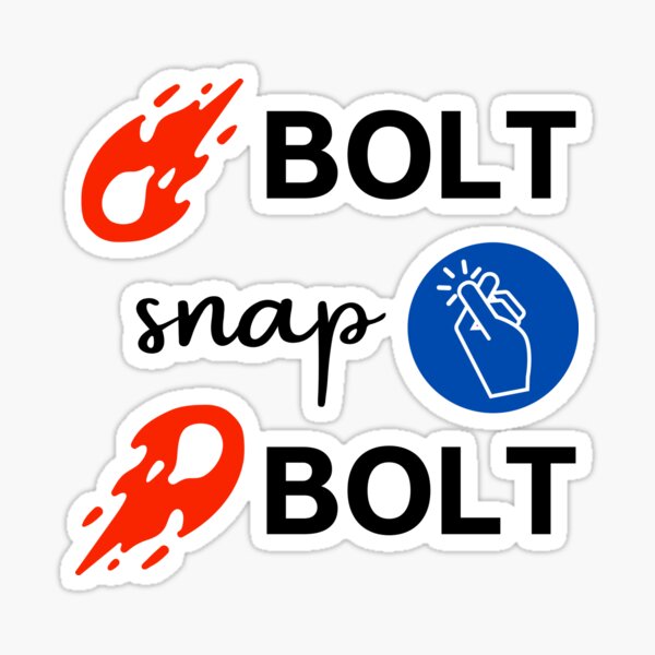 "Bolt, Snap, Bolt " Sticker by oliviasworkshop | Redbubble